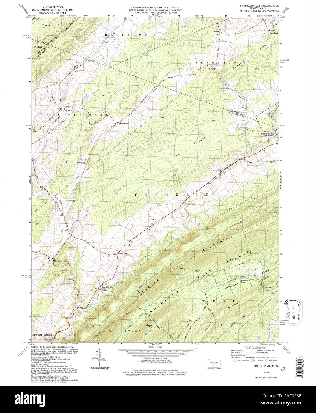 Map of franklinville hi-res stock photography and images - Alamy