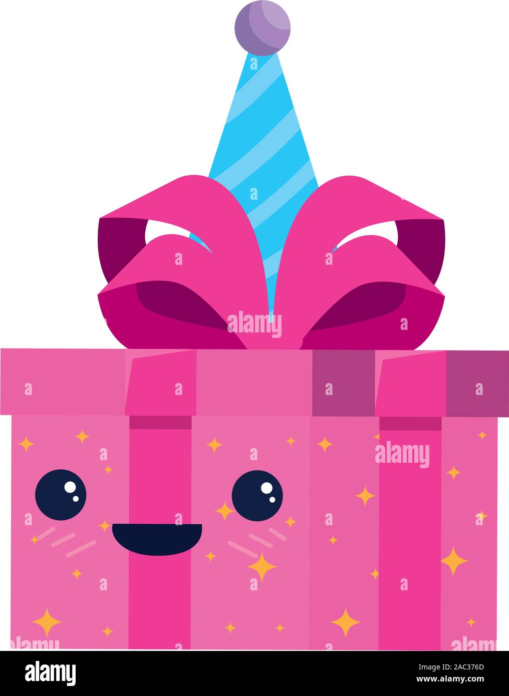 Isolated gift cartoon with bowtie vector design Stock Vector Image ...