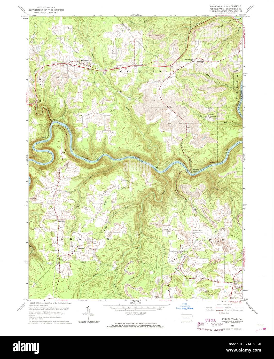 Frenchville map hi-res stock photography and images - Alamy