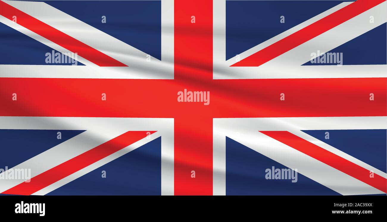 Waving United Kingdom flag, official colors and ratio correct. United ...