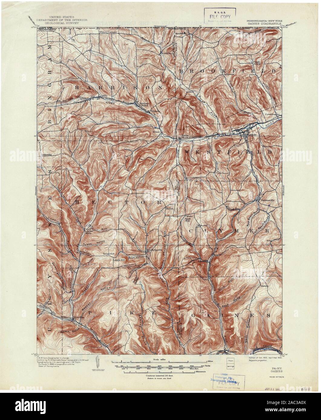 Pennsylvania map 1900 hi-res stock photography and images - Alamy