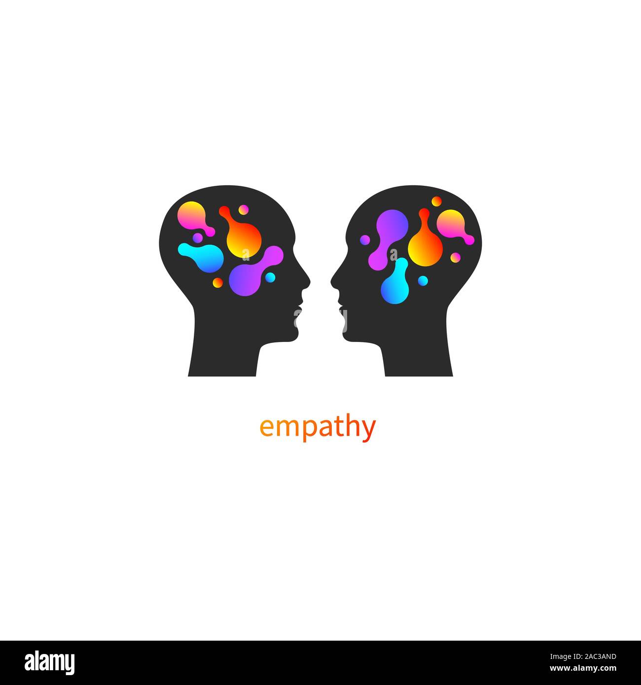 Psychology icon, psychotherapy logo, vector profiles of two men Stock ...