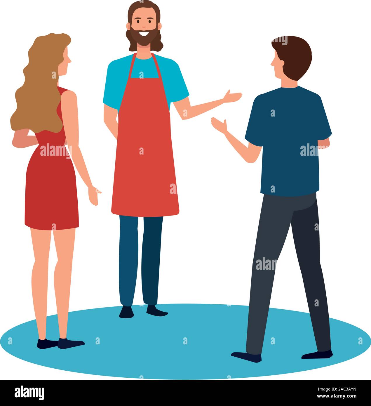 Isolated seller man and clients vector design Stock Vector Image & Art ...