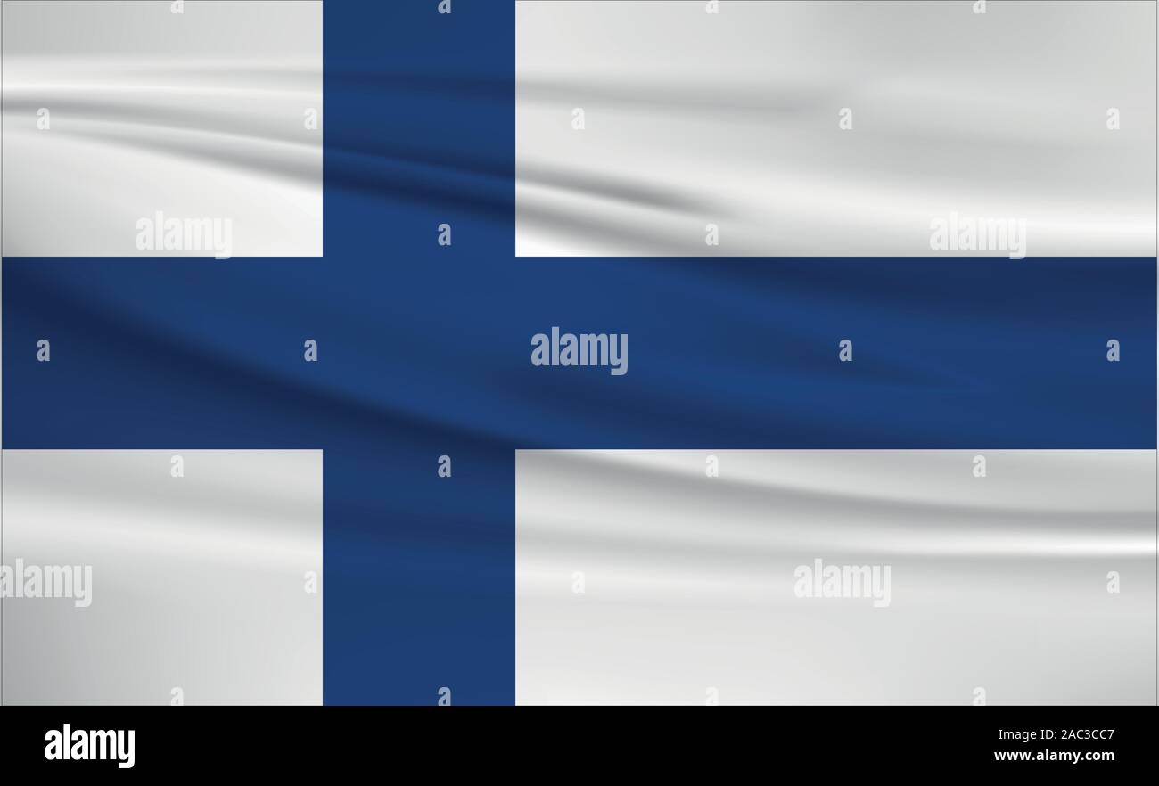Waving Finland flag, official colors and ratio correct. Finland ...