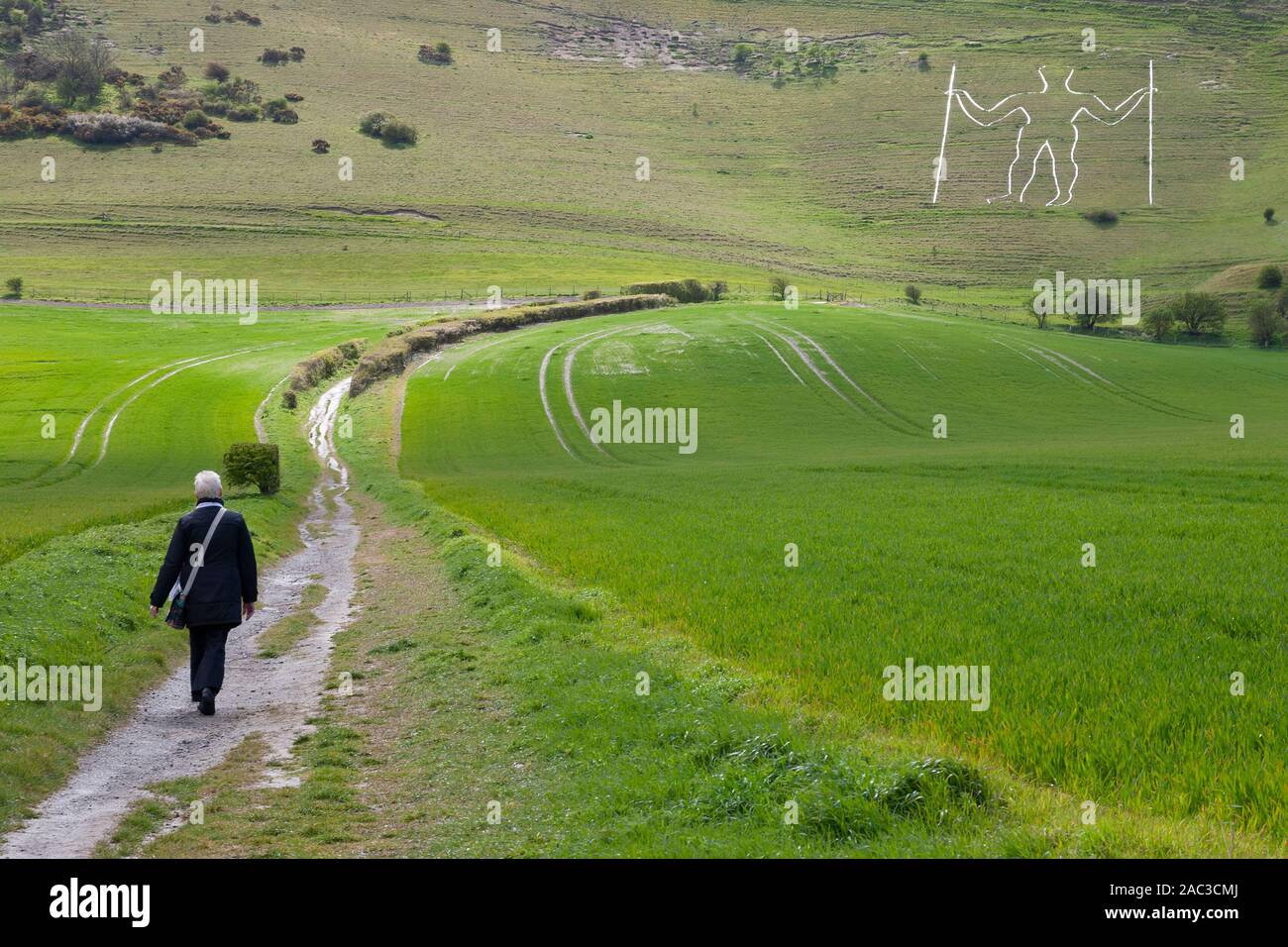 long man of Wilmington in England Stock Photo - Alamy
