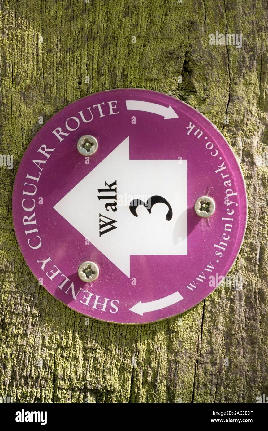 Directional sign for Shenley Walk no 3 Stock Photo - Alamy
