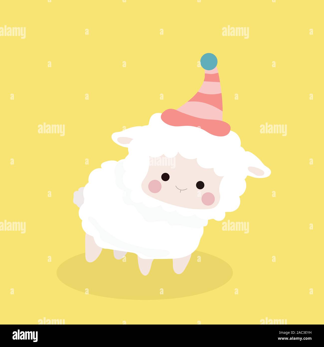 Cute sheep in flat style on pastel background Stock Vector Image & Art ...