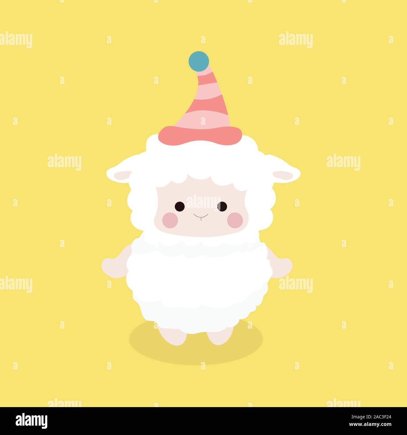 Cute sheep in flat style on pastel background Stock Vector Image & Art ...