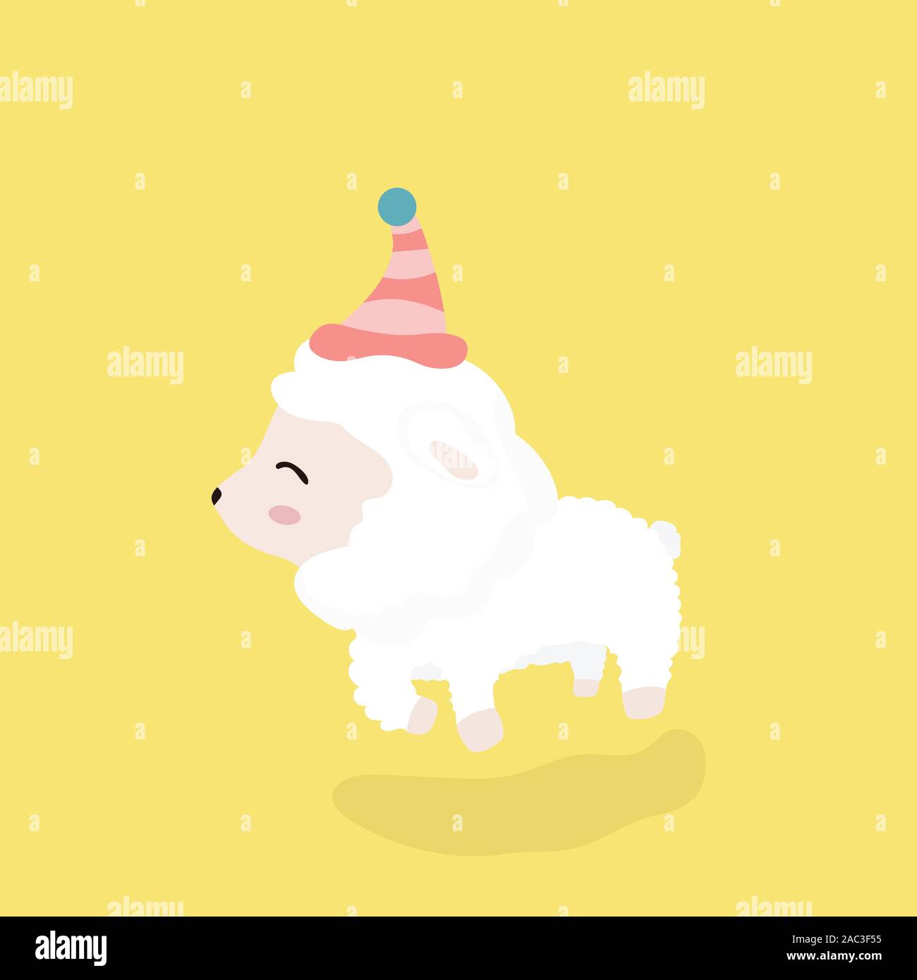 Cute sheep in flat style on pastel background Stock Vector Image & Art ...