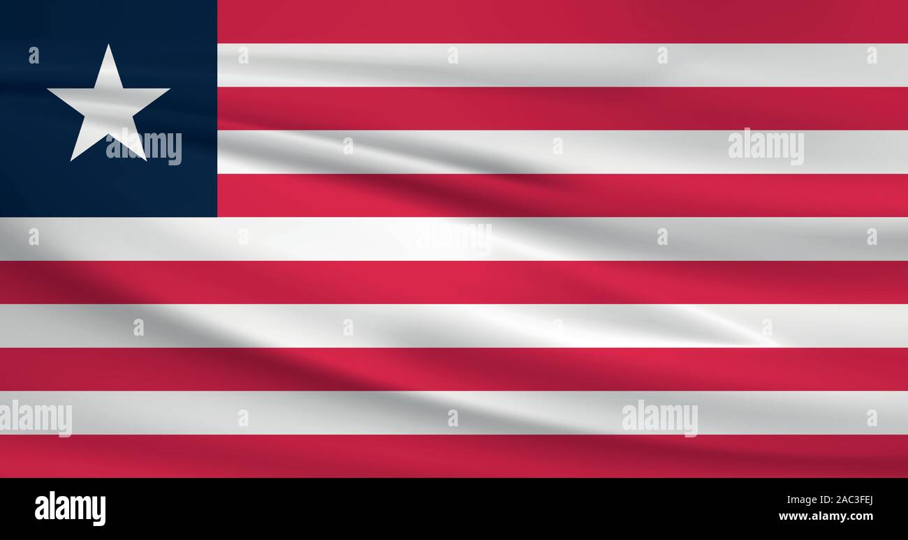 Waving Liberia flag, official colors and ratio correct. Liberia ...