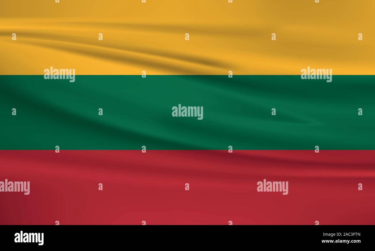 Waving Lithuania flag, official colors and ratio correct. Lithuania ...