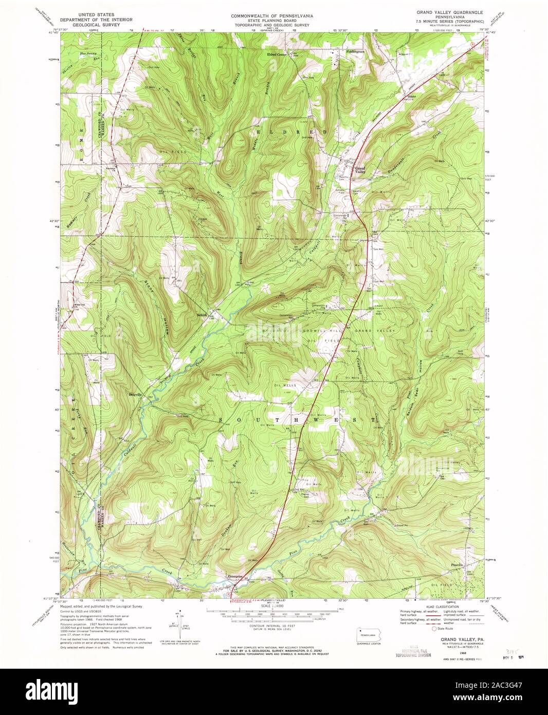 Grand valley pennsylvania map hi-res stock photography and images - Alamy