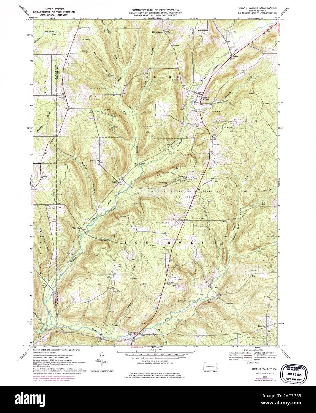 Grand valley pennsylvania map hi-res stock photography and images - Alamy