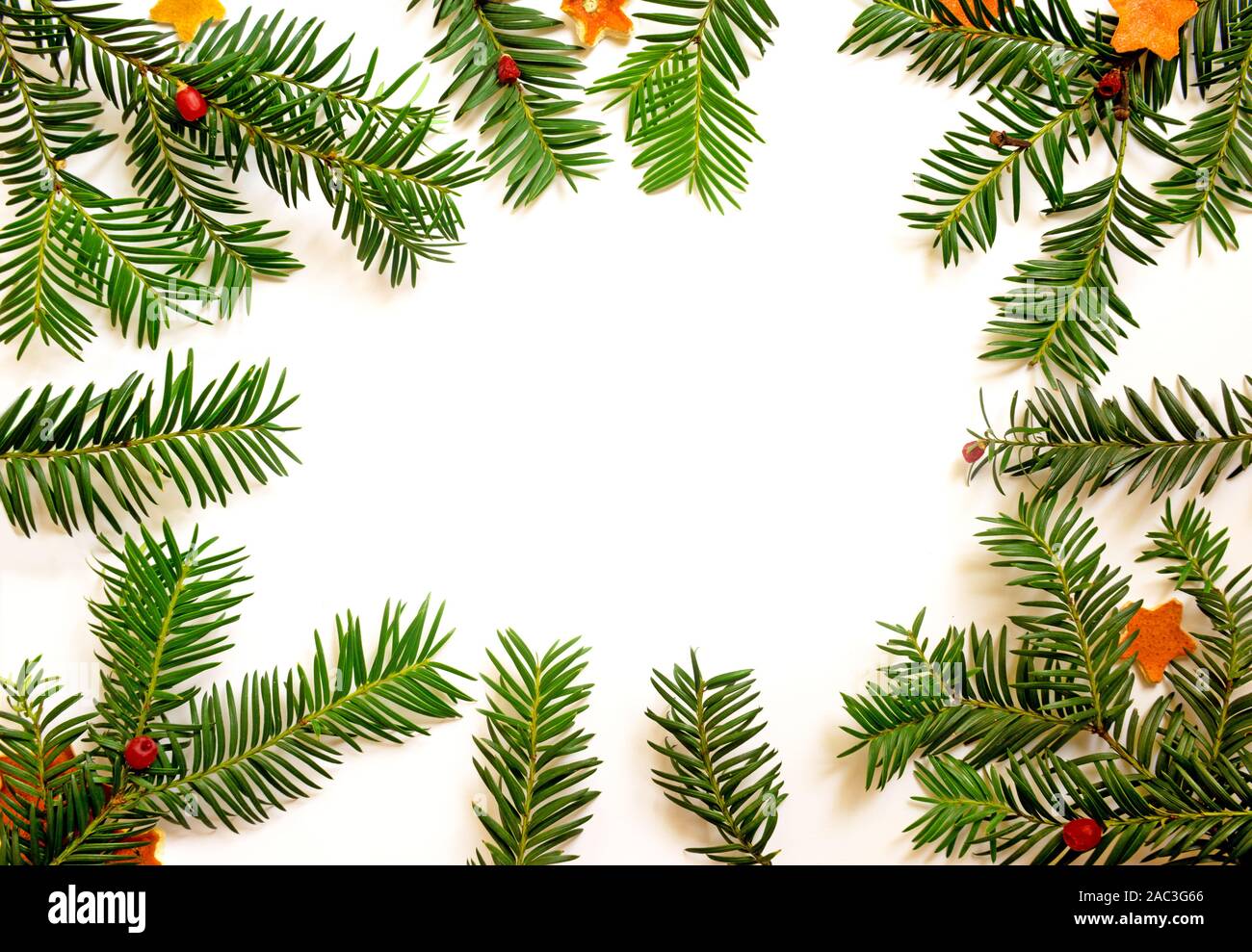 Christmas border design on the white background Stock Photo - Alamy