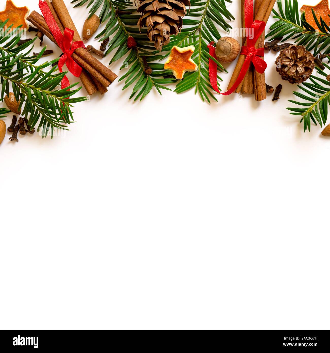 Christmas border design on the white background Stock Photo - Alamy