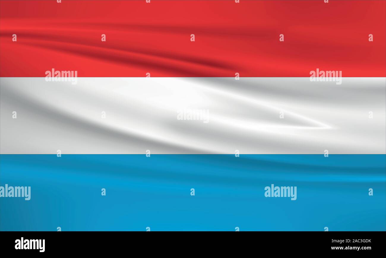 Waving Luxembourg flag, official colors and ratio correct. Luxembourg ...