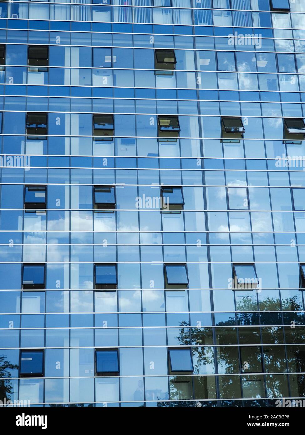 Glass blue square Windows of facade modern city business building ...