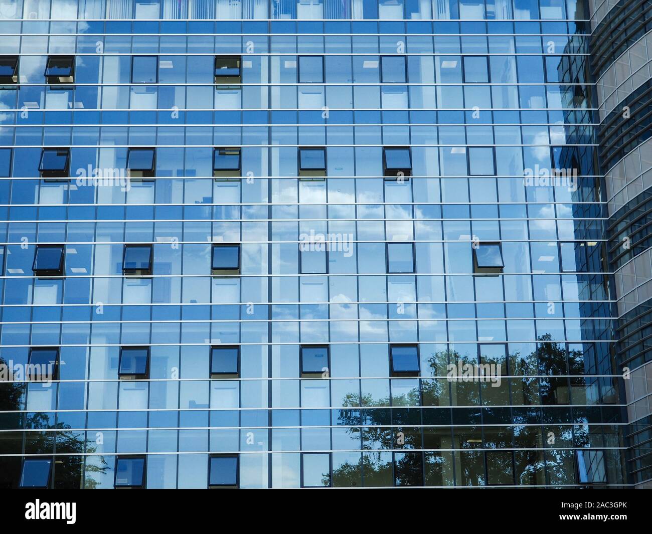 Glass blue square Windows of facade modern city business building ...
