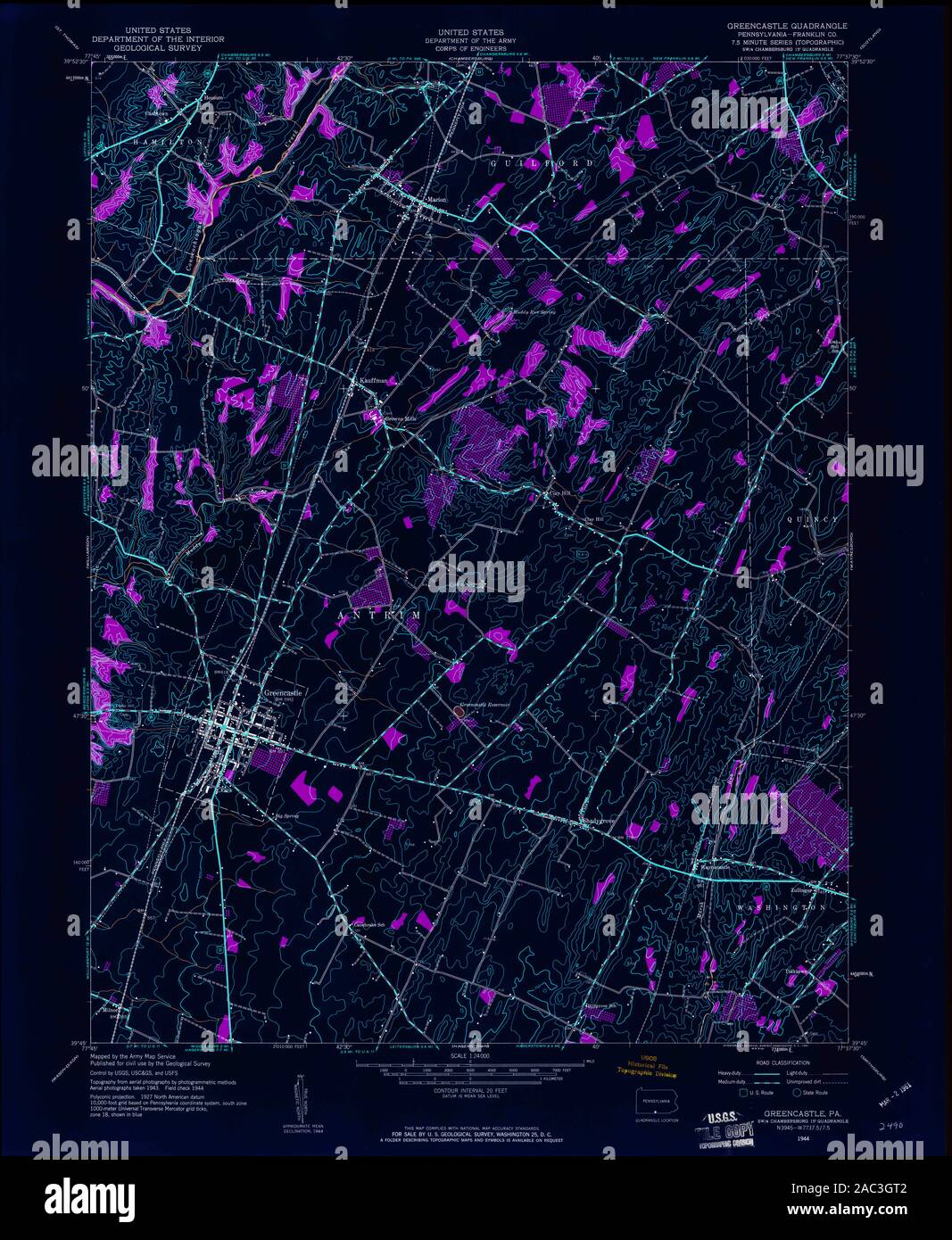 Map of greencastle hi-res stock photography and images - Alamy