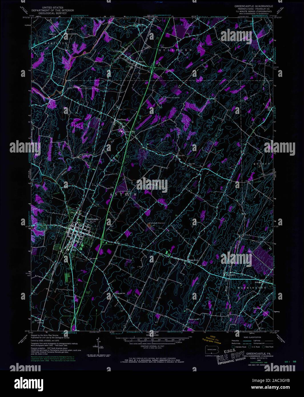 Greencastle pennsylvania map hi-res stock photography and images - Alamy