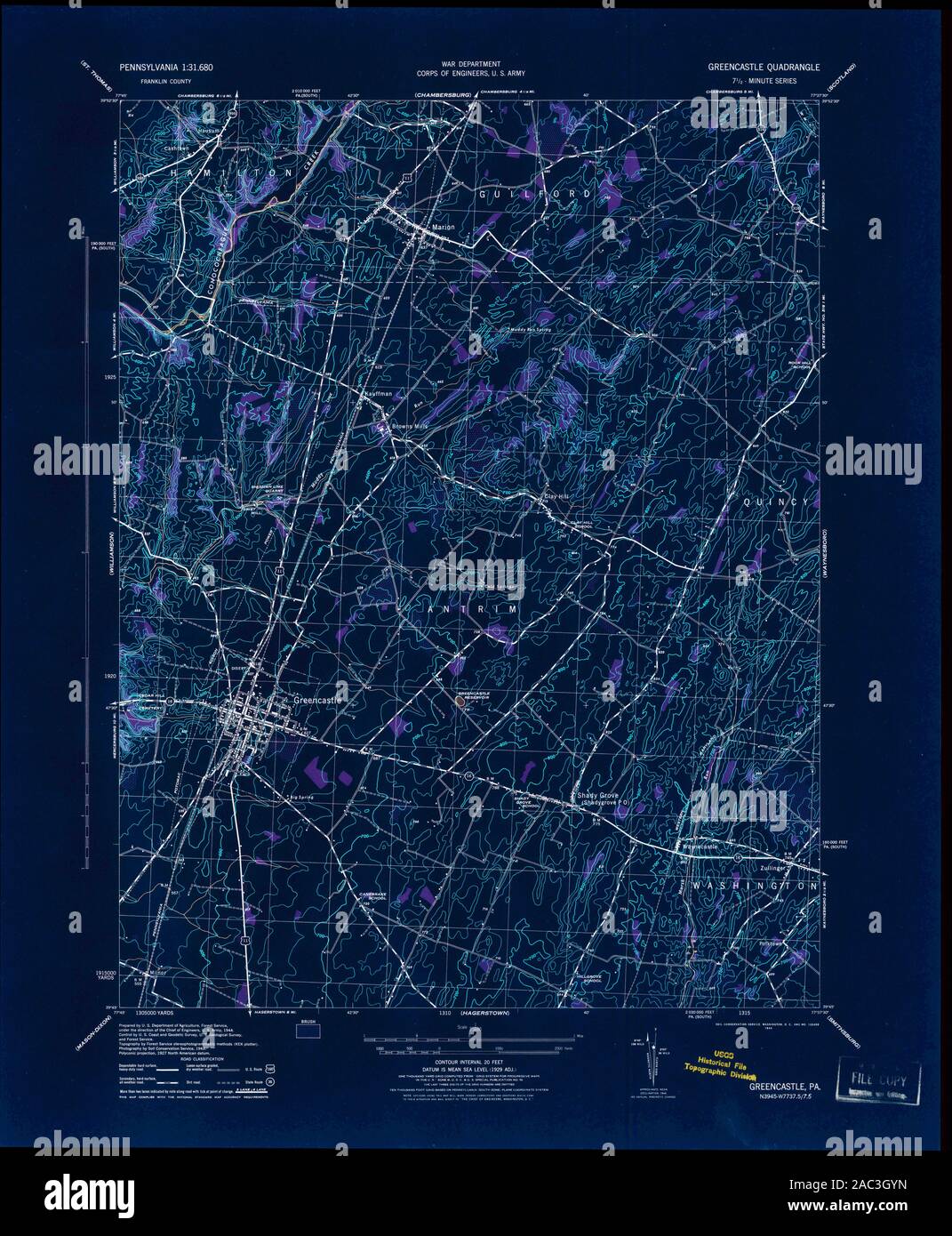 Map of greencastle hi-res stock photography and images - Alamy