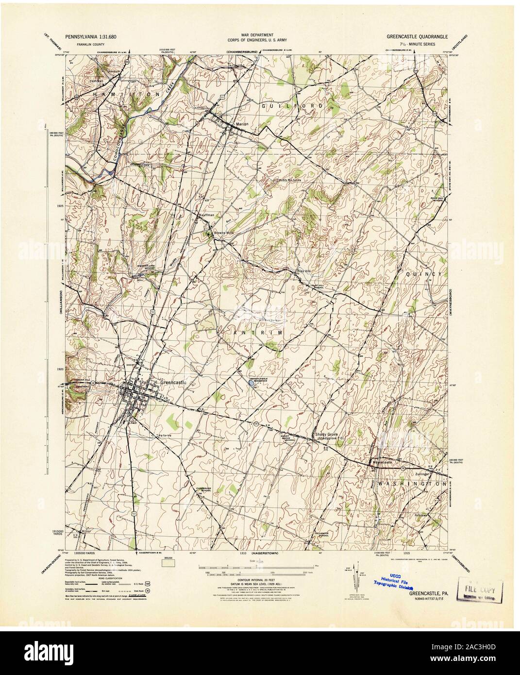 Map of greencastle hi-res stock photography and images - Alamy