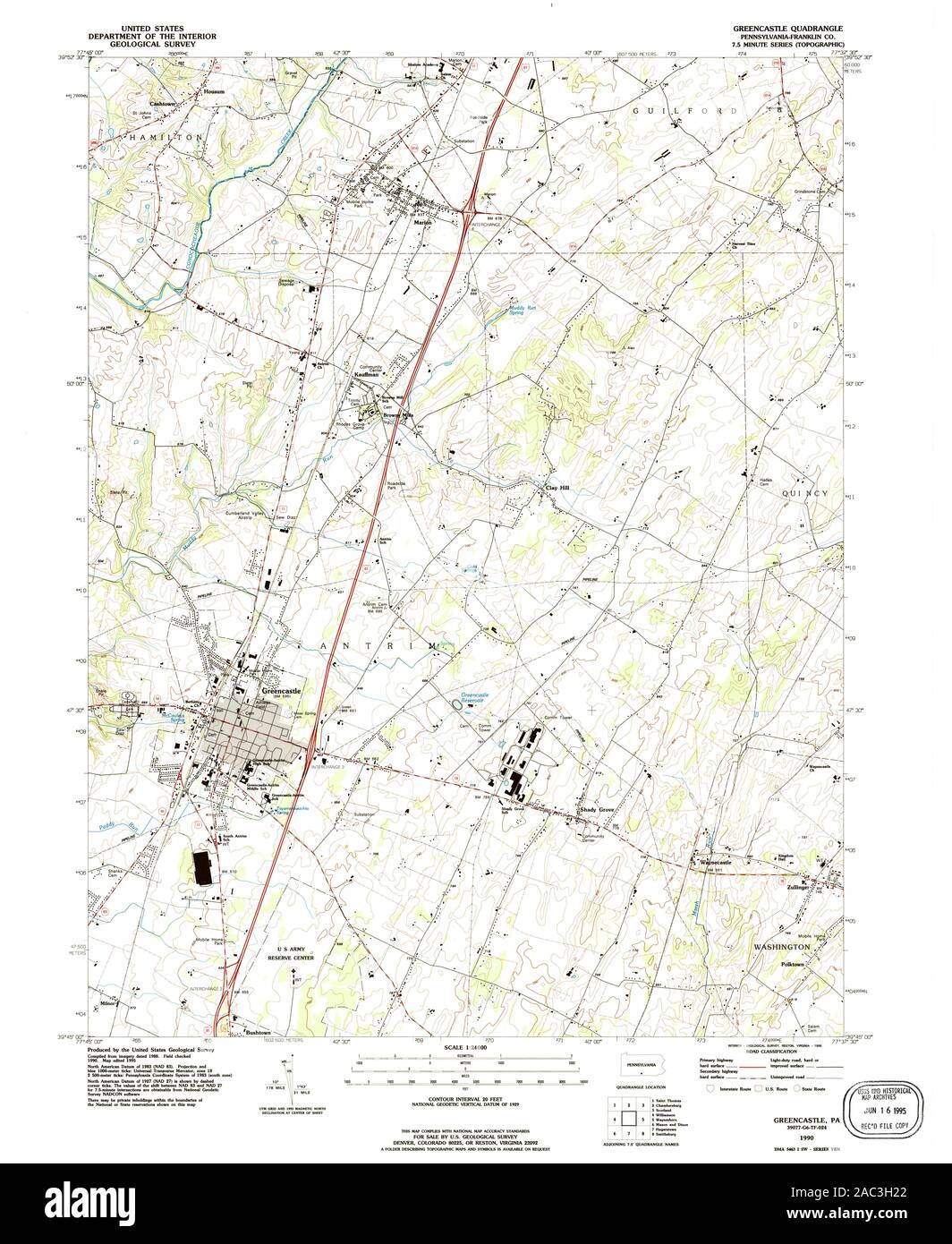 Map of greencastle Cut Out Stock Images & Pictures - Alamy