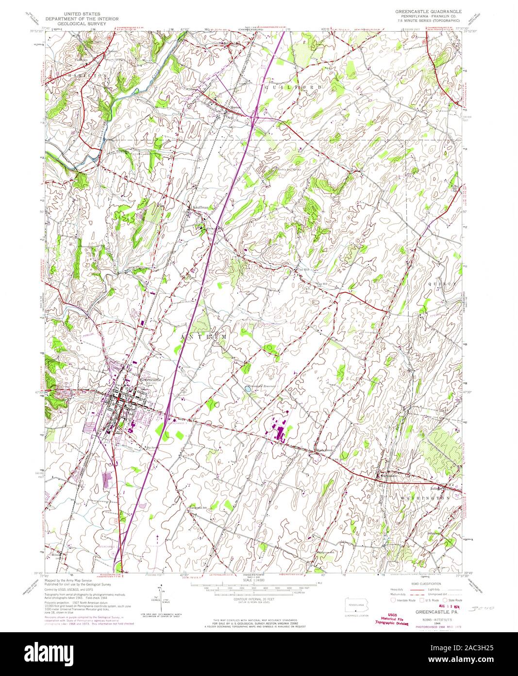 Map of greencastle Cut Out Stock Images & Pictures - Alamy