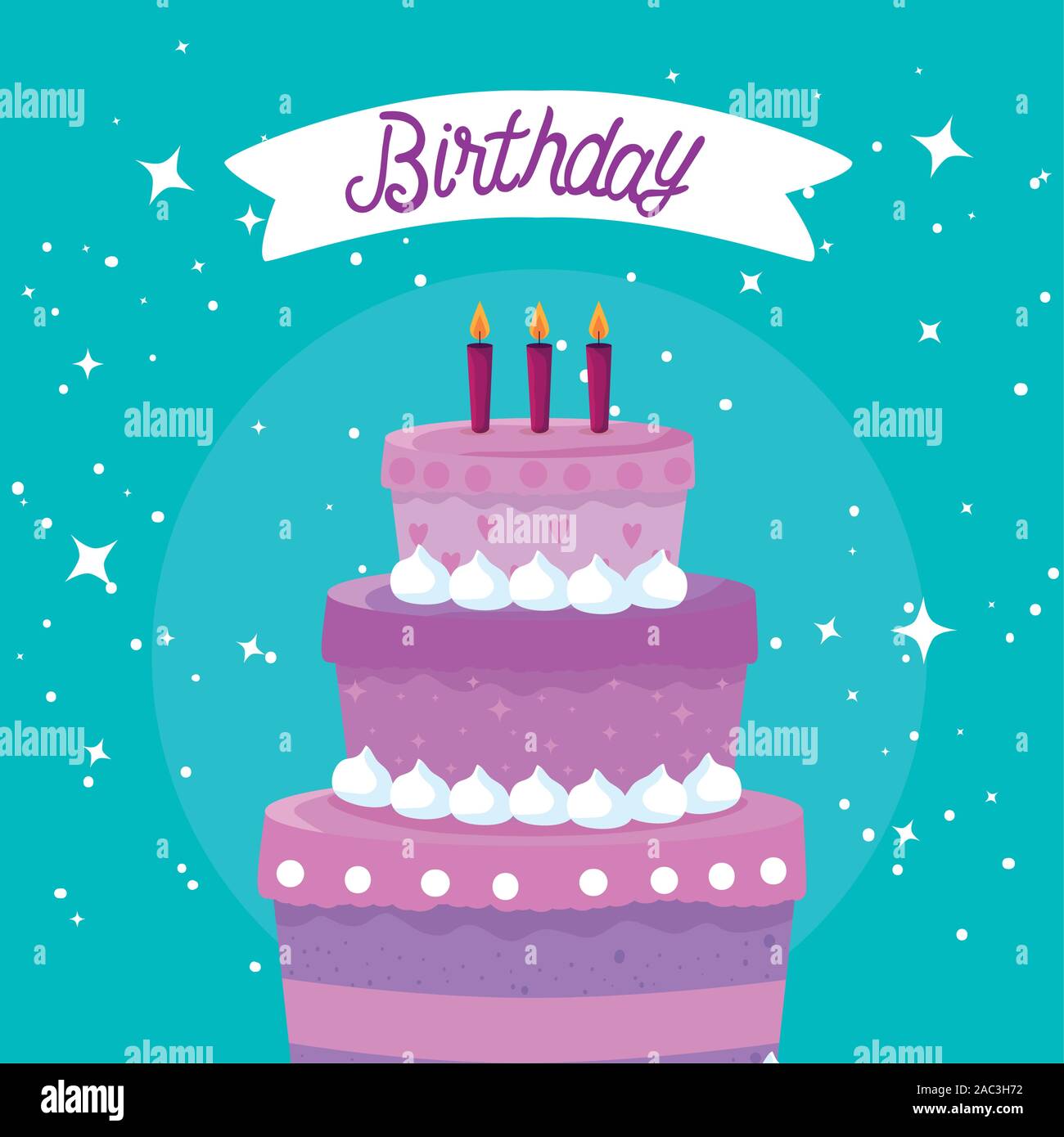 Happy Birthday cake vector design Stock Vector Image & Art - Alamy