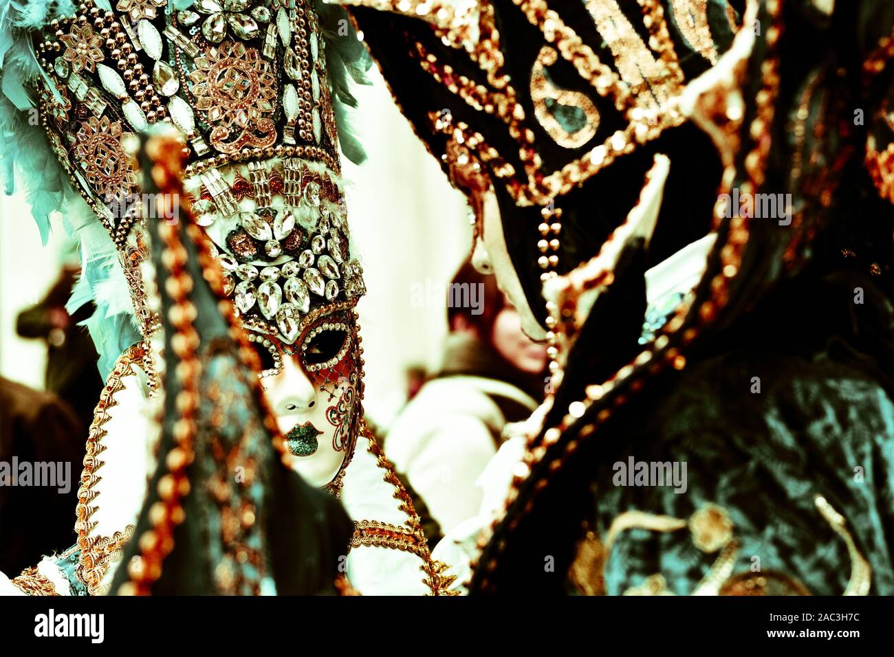 the beautiful and colorful carnival masks and costumes Stock Photo - Alamy