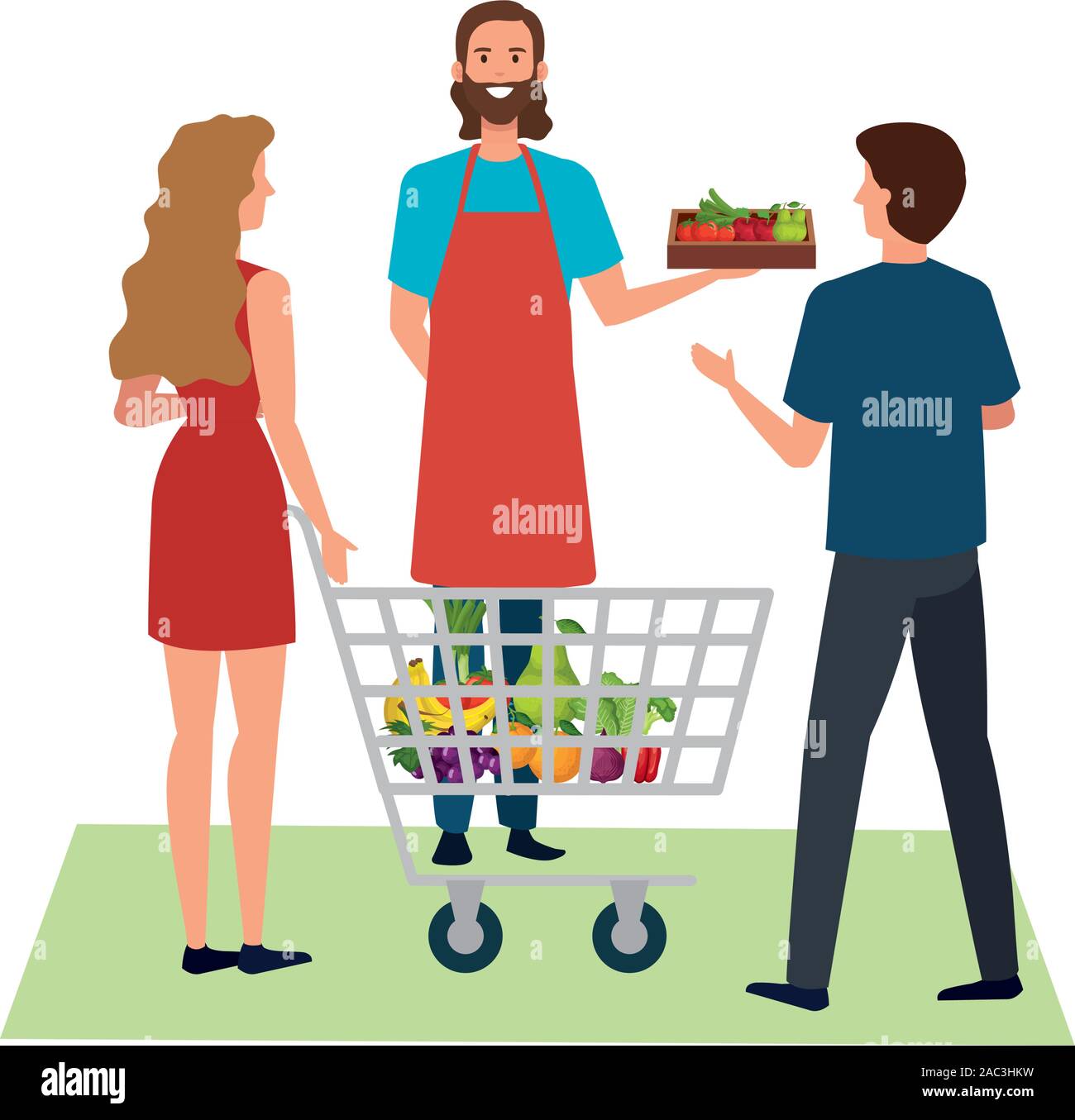 Isolated seller man and clients vector design Stock Vector Image & Art ...