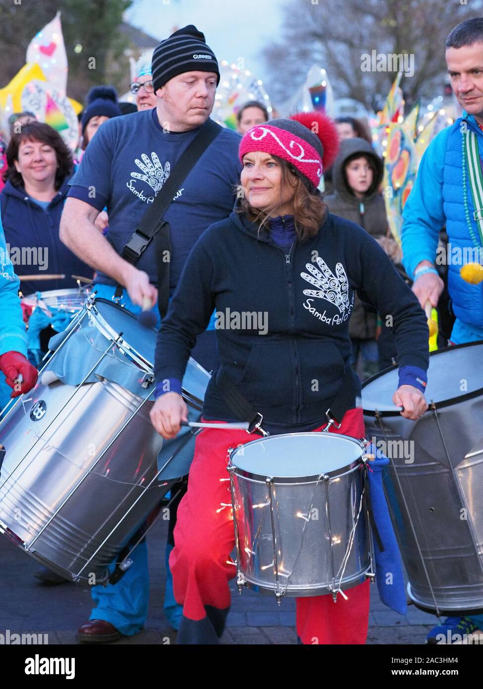Sheerness, Kent, UK. 30th Nov, 2019. A brightly coloured lantern parade ...