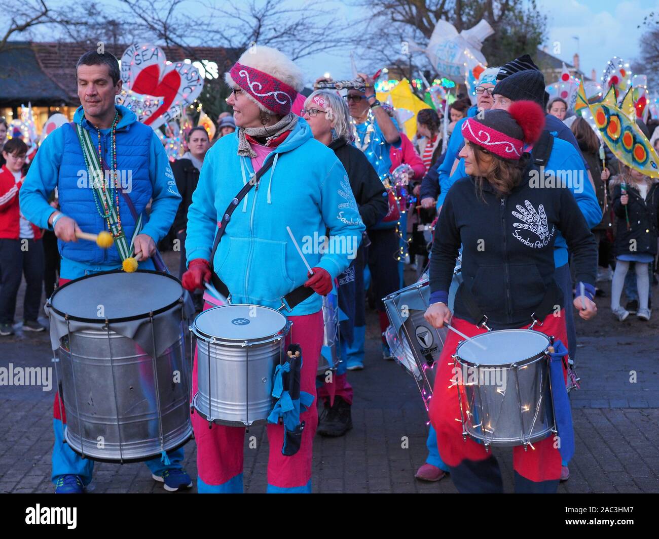 Sheerness, Kent, UK. 30th Nov, 2019. A brightly coloured lantern parade ...