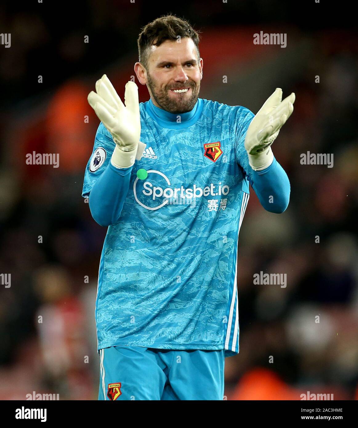 Watford Goalkeeper Ben Foster Celebrates High Resolution Stock ...