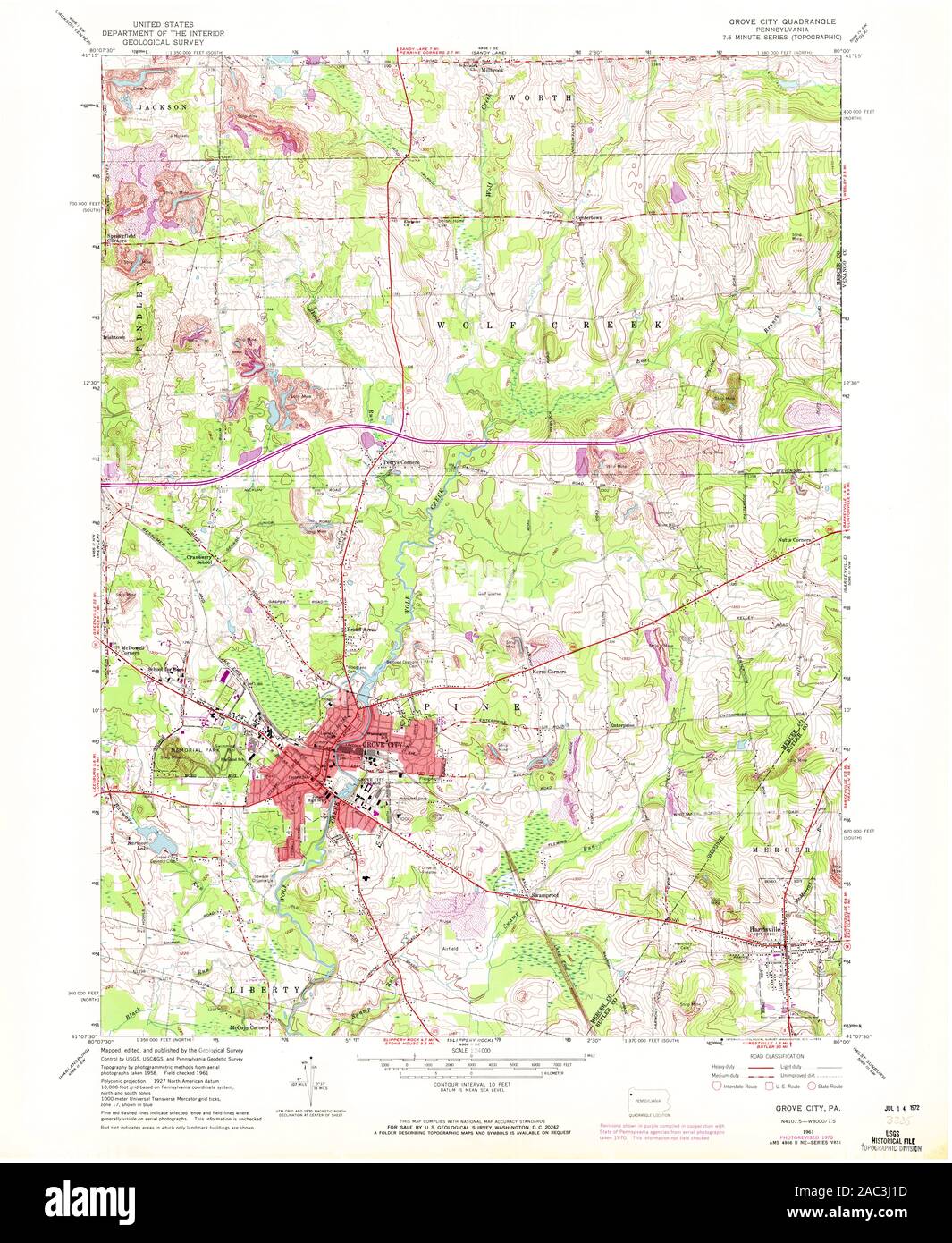 Grove city pennsylvania map hi-res stock photography and images - Alamy