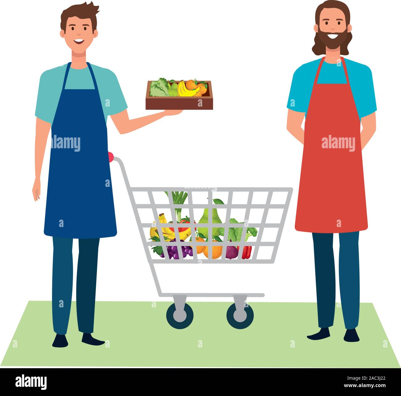 Isolated seller men and cart vector design Stock Vector Image & Art - Alamy