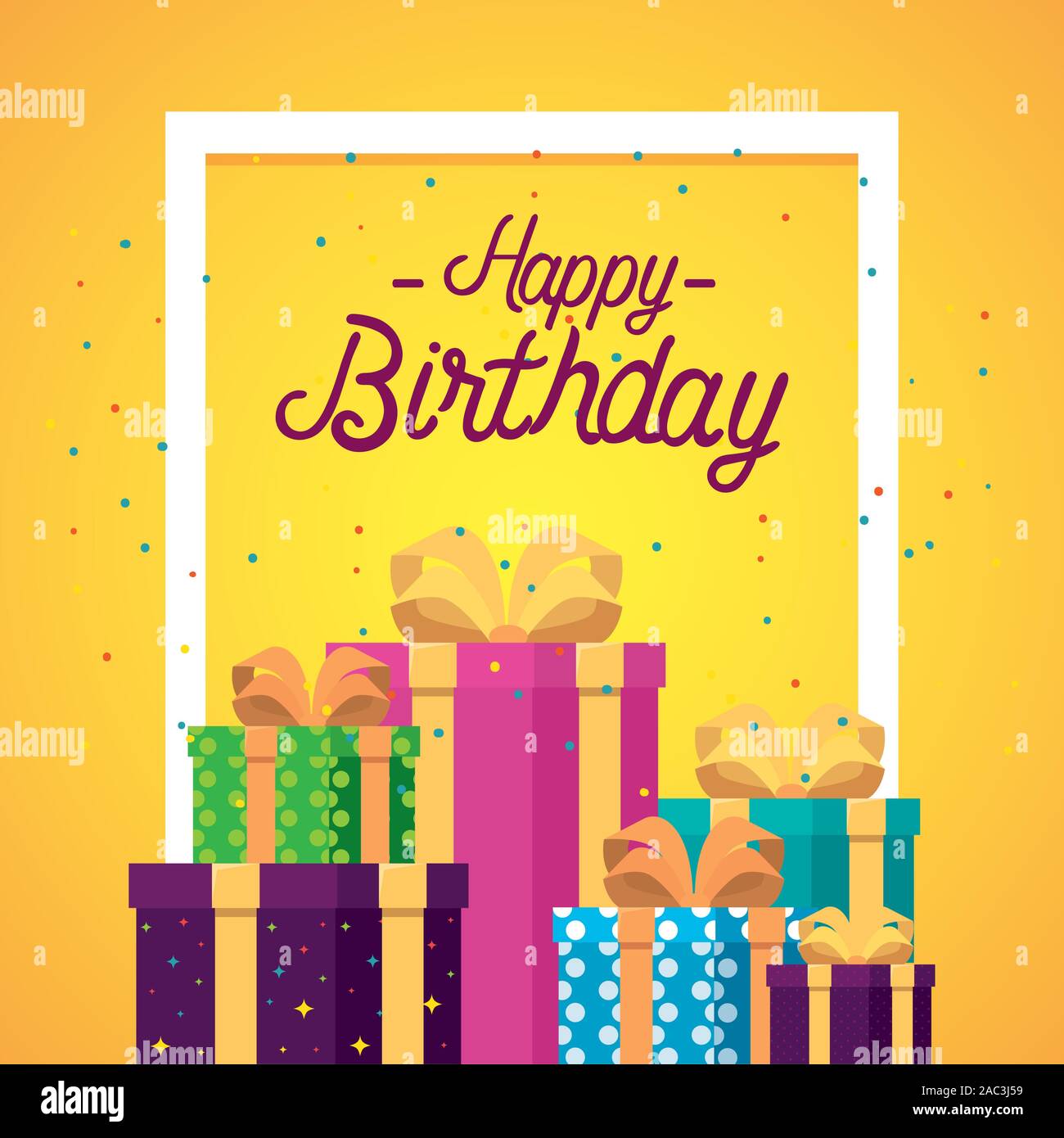 Happy Birthday gifts vector design Stock Vector Image & Art - Alamy