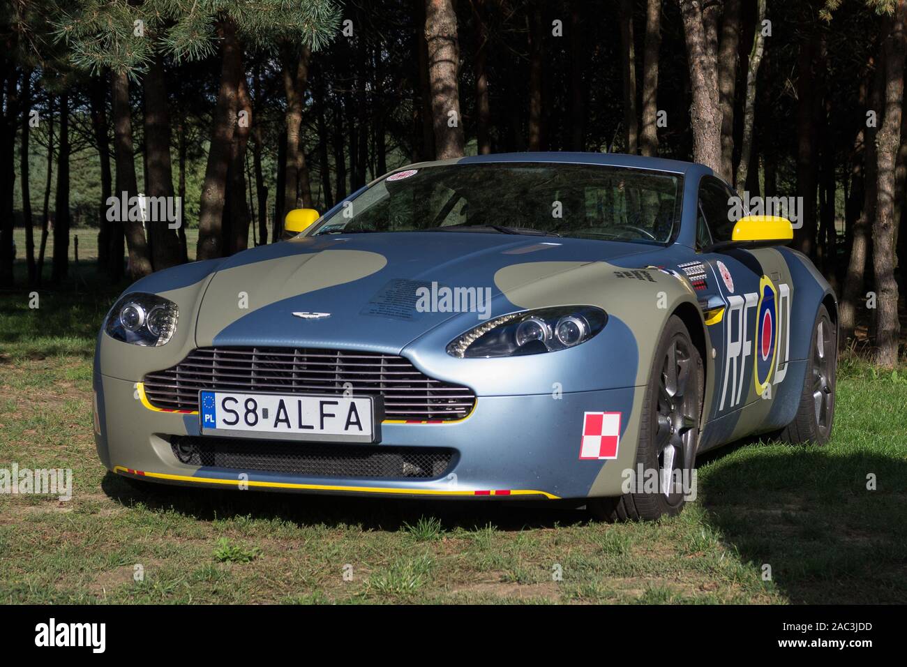 Aston Martin Vantage in the colors of the Spitfire aircraft in 303 ...