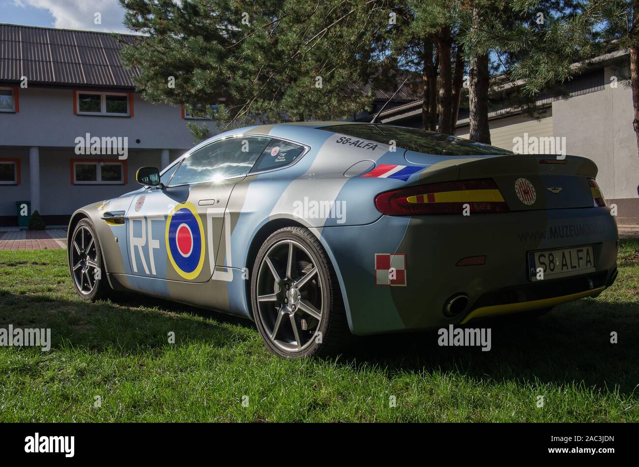 Aston Martin Vantage in the colors of the Spitfire aircraft in 303 ...