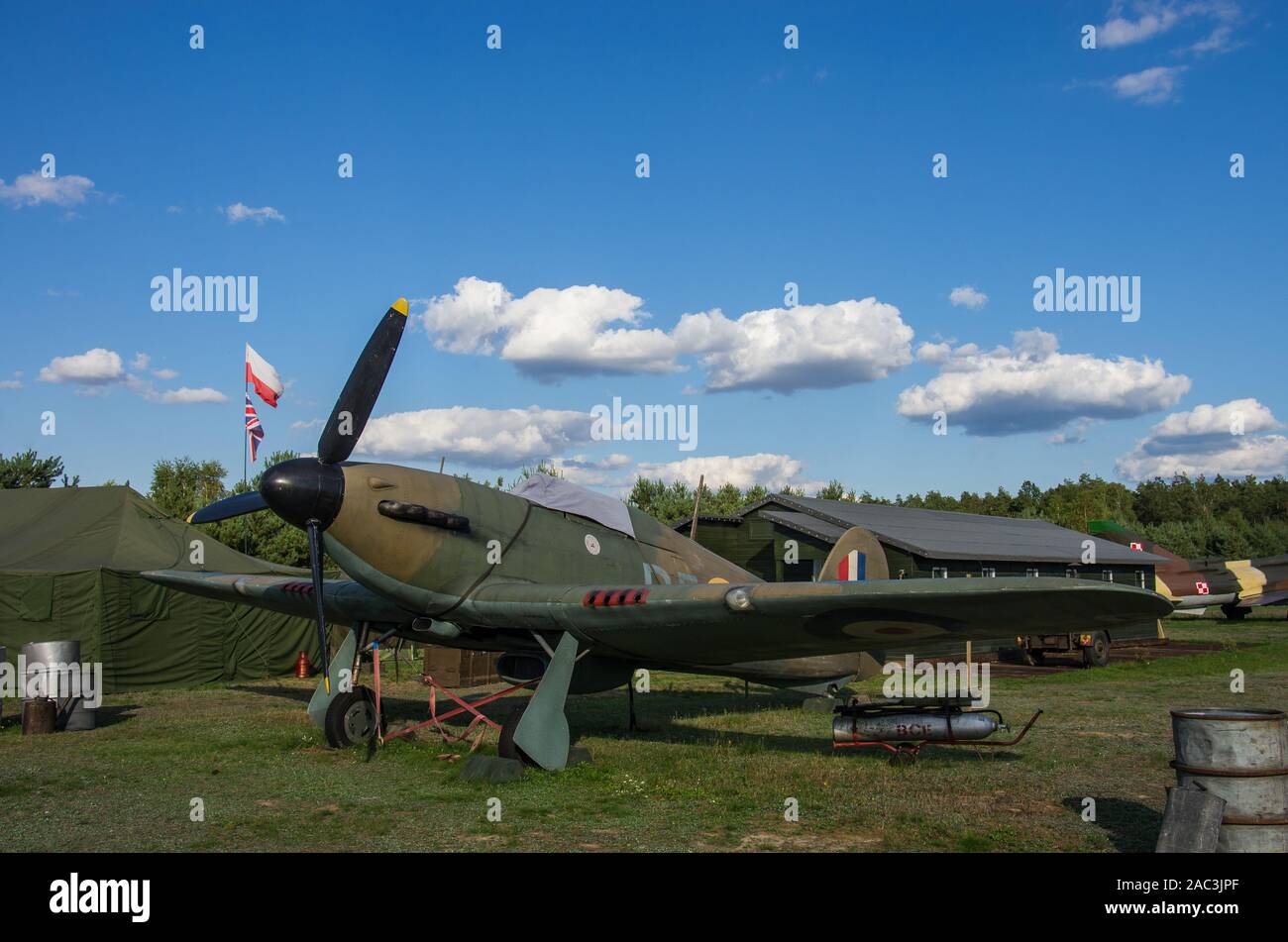 Hawker Hurricane fighter aircraft in 303 Squadron Museum, Napoleon ...