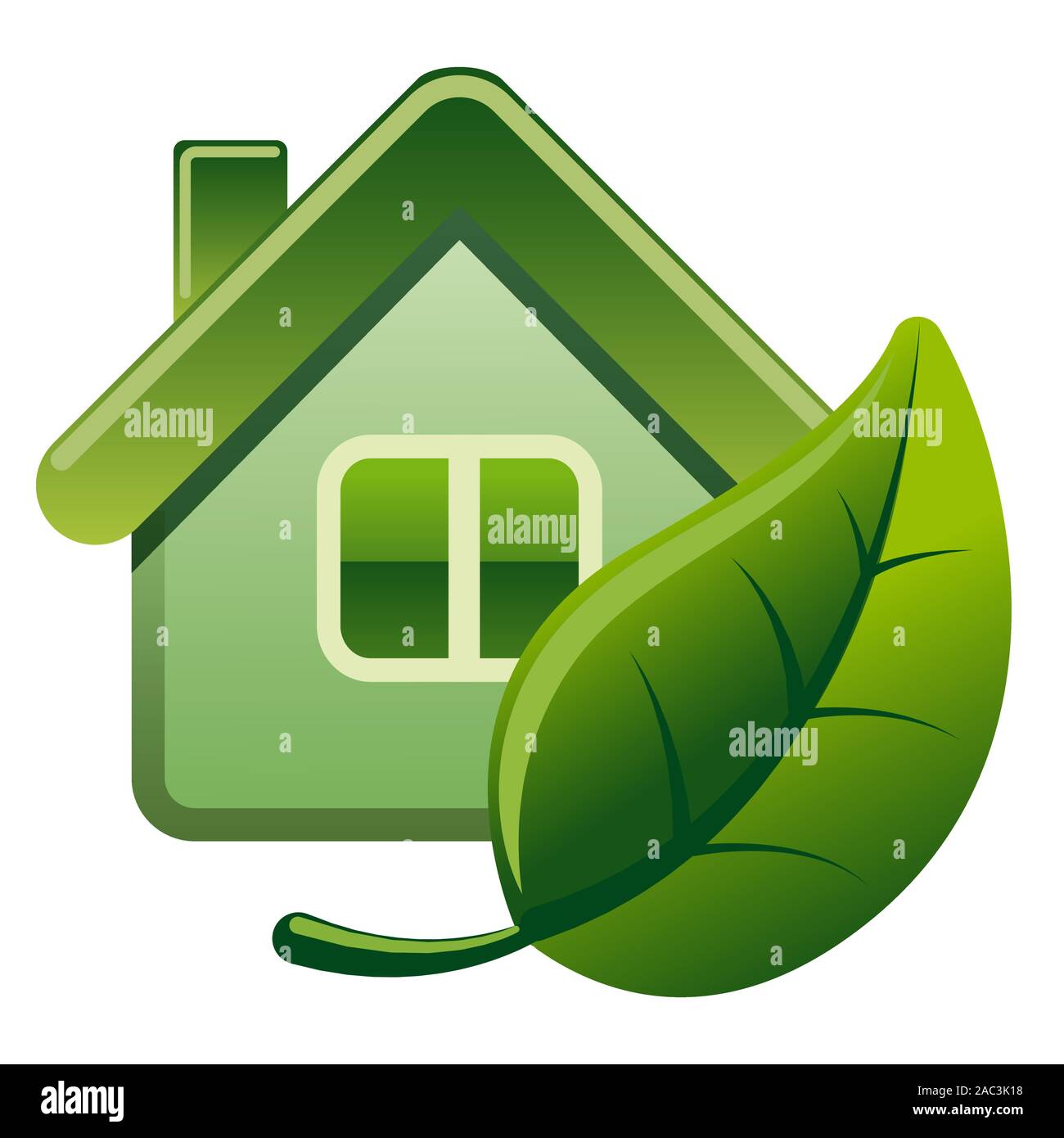 illustration of the eco green house icon and symbol Stock Vector Image ...
