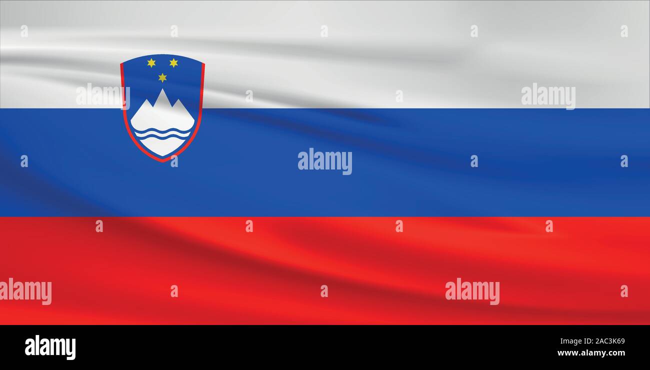 Waving Slovenia flag, official colors and ratio correct. Slovenia ...