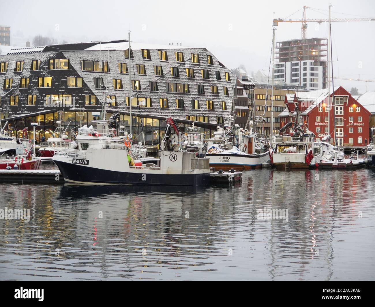 Fishing boats, Tromso, Norway Stock Photo - Alamy