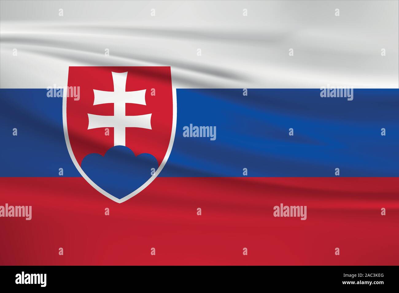Waving Slovakia flag, official colors and ratio correct. Slovakia ...