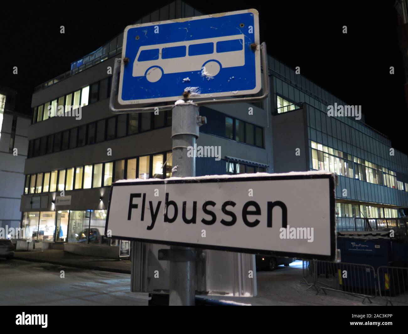 Tromso, Norway airport bus stop Stock Photo - Alamy