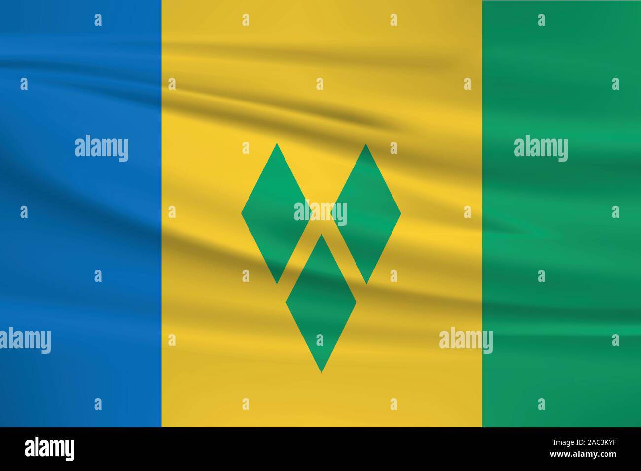 Waving Vincent flag, official colors and ratio correct. Vincent ...