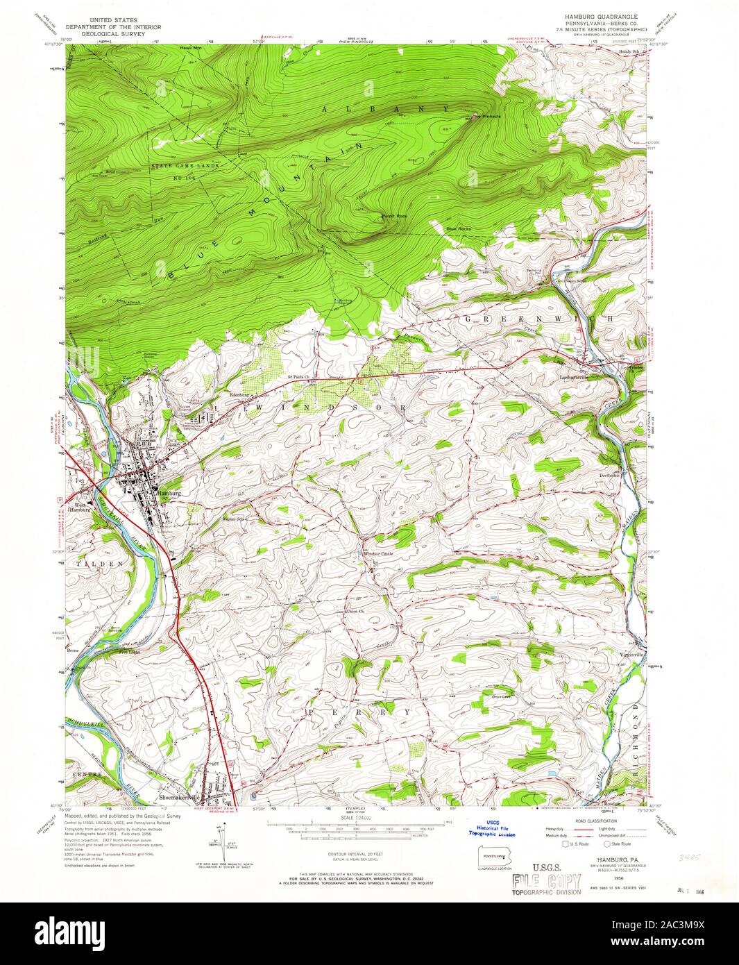 Hamburg pennsylvania map hi-res stock photography and images - Alamy