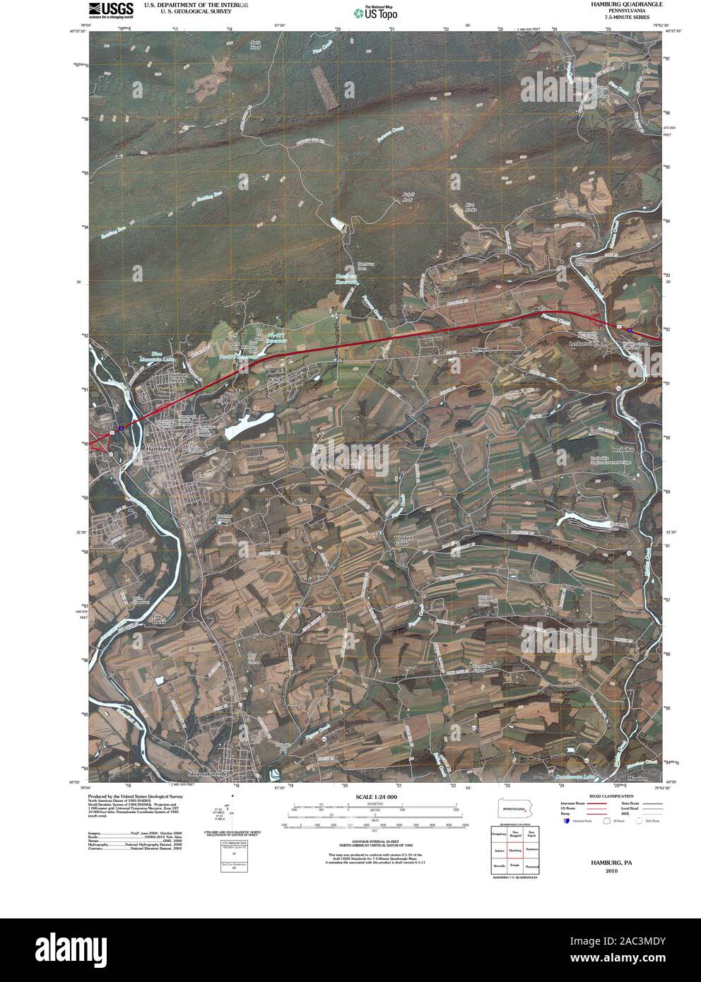 Hamburg pennsylvania map hi-res stock photography and images - Alamy