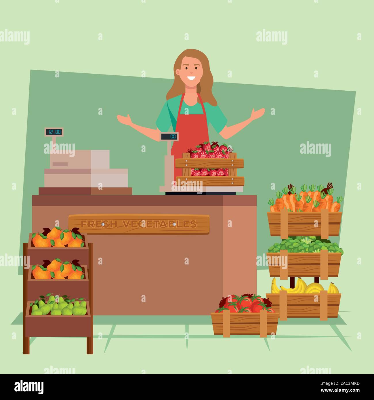 Shop seller woman vector design Stock Vector Image & Art - Alamy