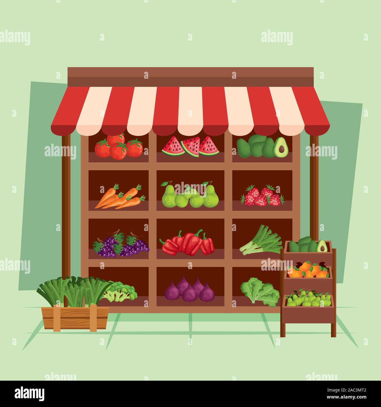 Fruits and vegetables shop vector design Stock Vector Image & Art - Alamy